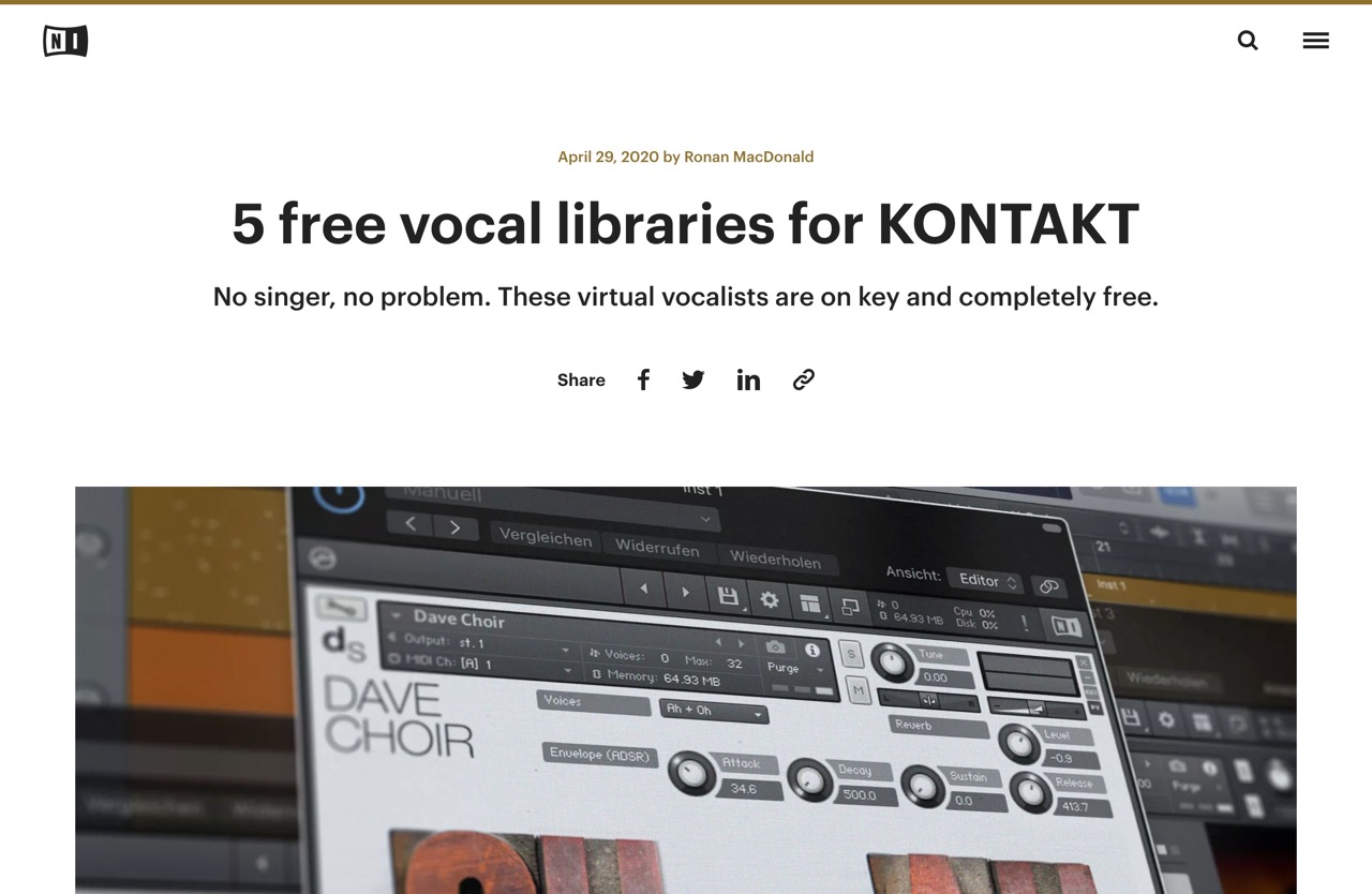 Native Instruments : ボイス音源を紹介 [Free] - makou's peephole