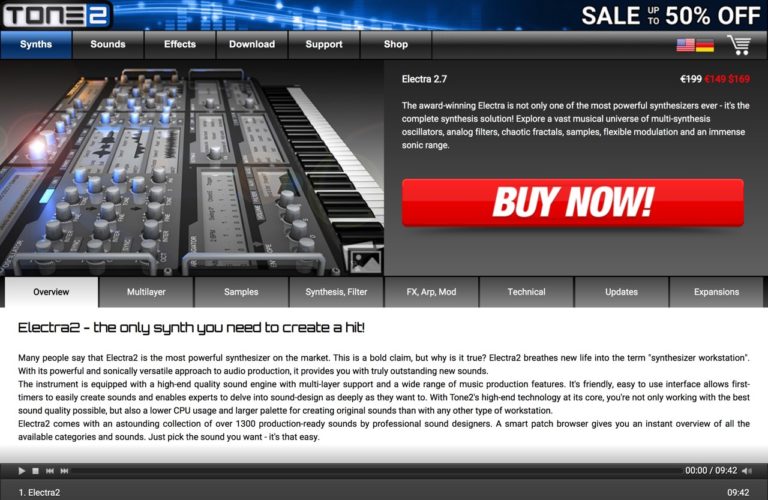 Tone2 "ElectraX 2.8" アプデ - makou's peephole