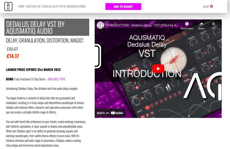 Aqusmatiq Audio "Dedalus Delay" - makou's peephole