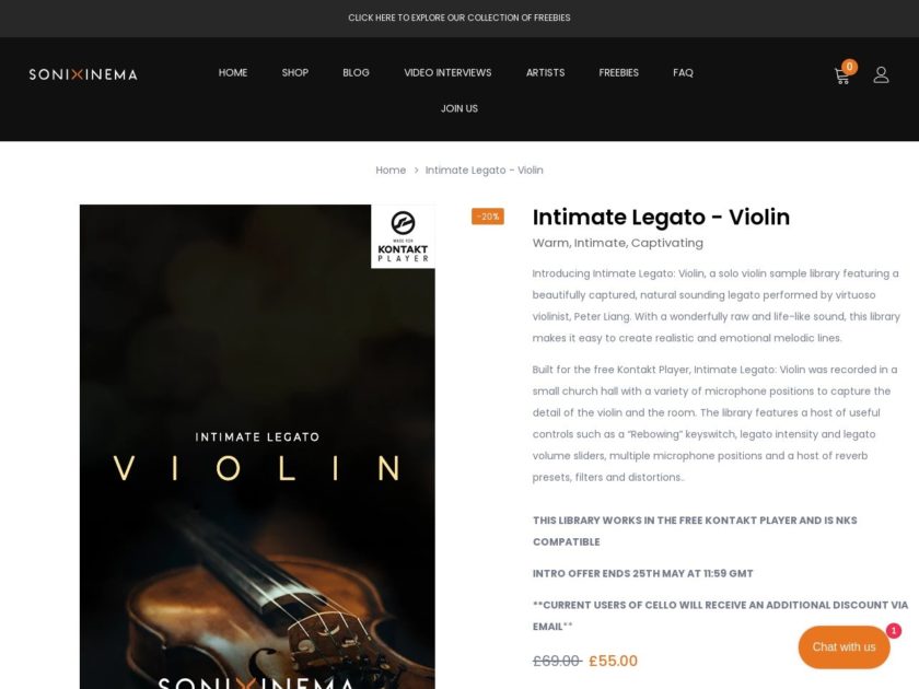 Sonixinema "Intimate Legato Violin" - makou's peephole