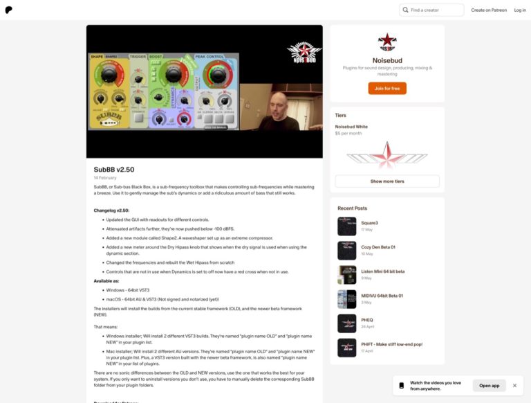 Noisebud "SubBB" v2.50 - makou's peephole